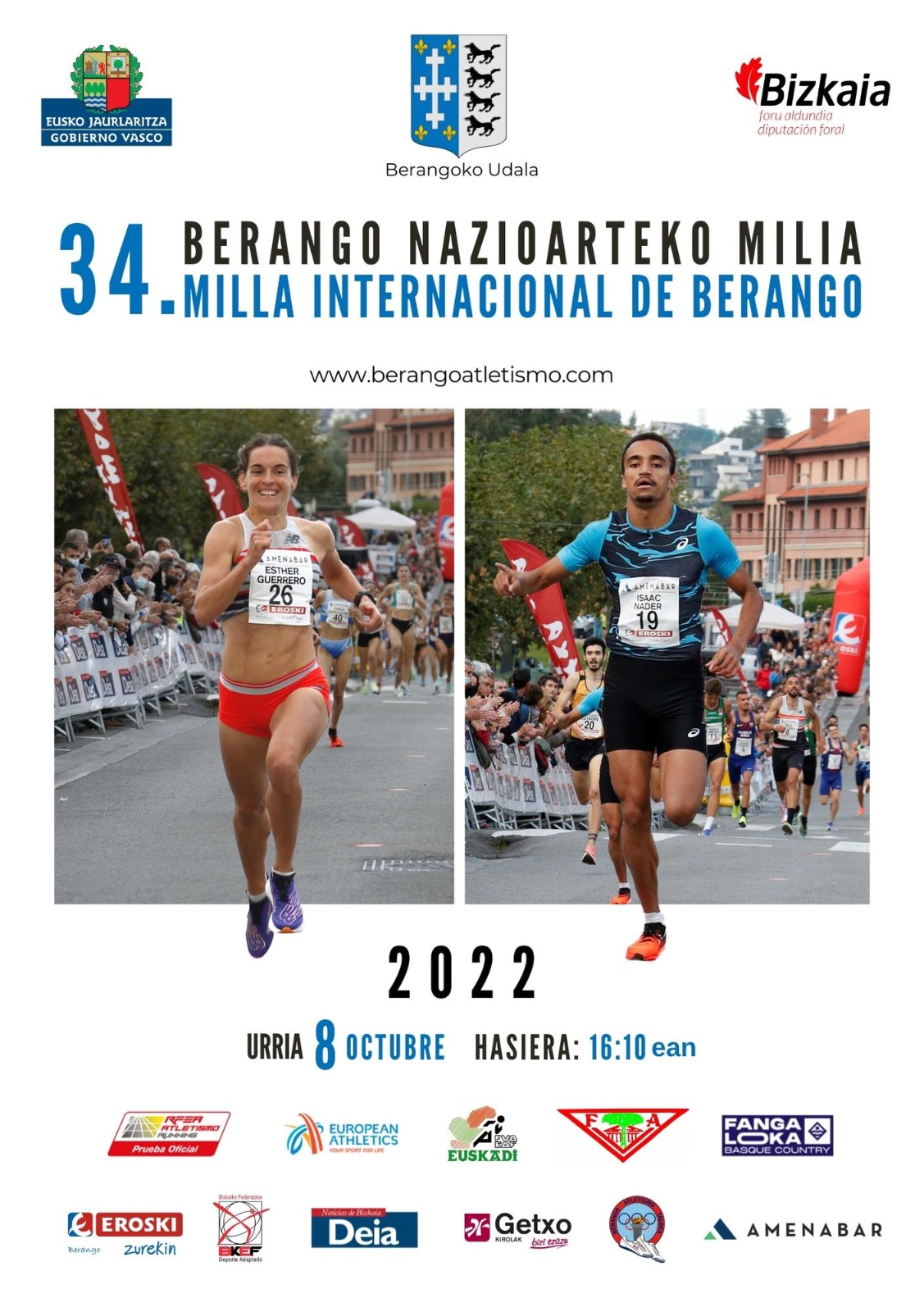 XXXIV. BERANGOKO NAZIOARTEKO MILIA - MILLA INTERNACIONAL DE BERANGO - 2022 - Lasterketak.eus