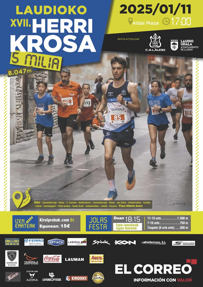 XVII. LAUDIOKO HERRI KROSA - CARRERA POPULAR DE LLODIO - 2025 - Lasterketak.eus